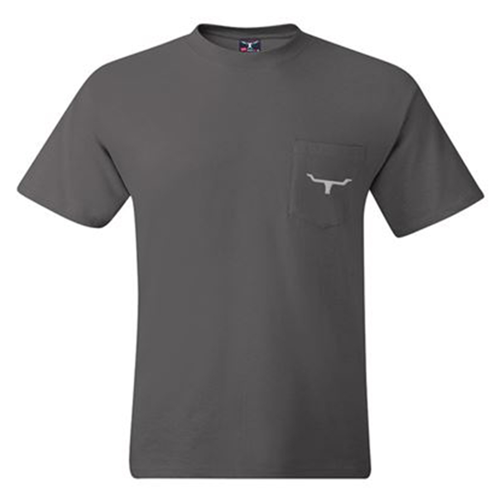 Dark Grey Vintage Pocket Tee - Texas Cattle Company